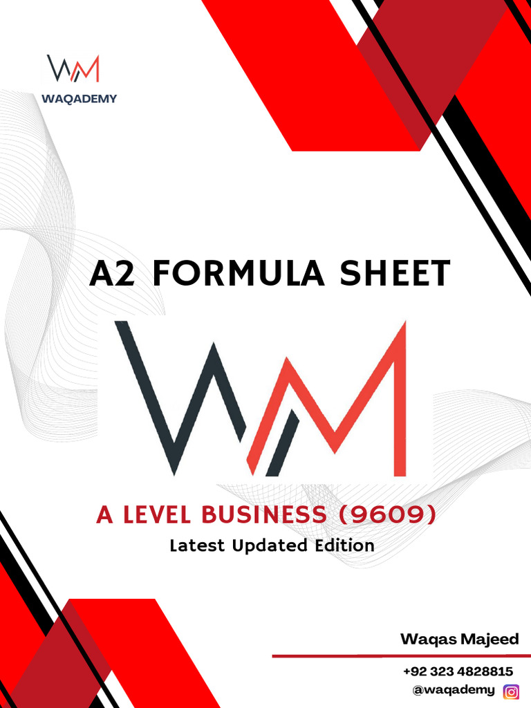 A2 Formula Sheet | PDF | Revenue | Dividend
