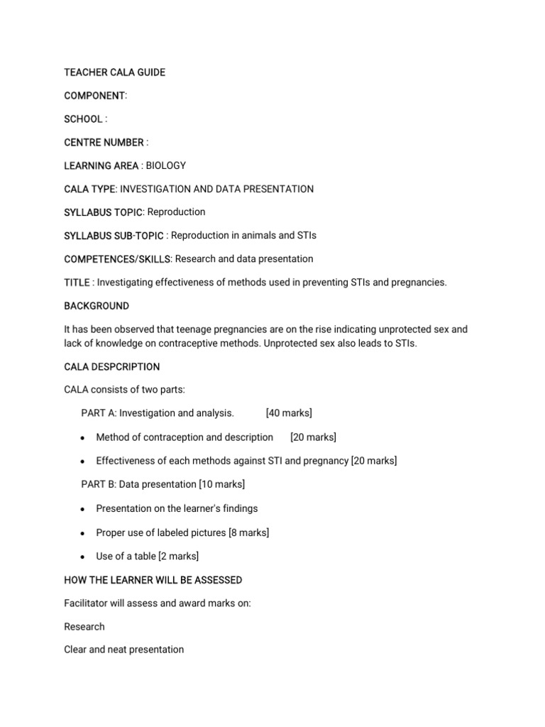Cala On Contraceptive Methods | PDF