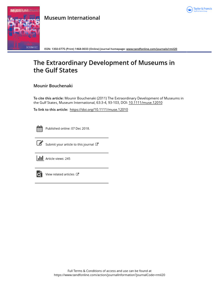 The Extraordinary Development of Museums in The Gulf States | PDF | Bahrain