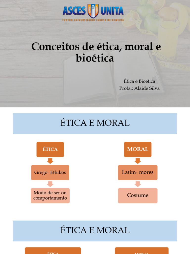Aula 1- Etica, Moral e Bioética | PDF | Moralidade | Bioética