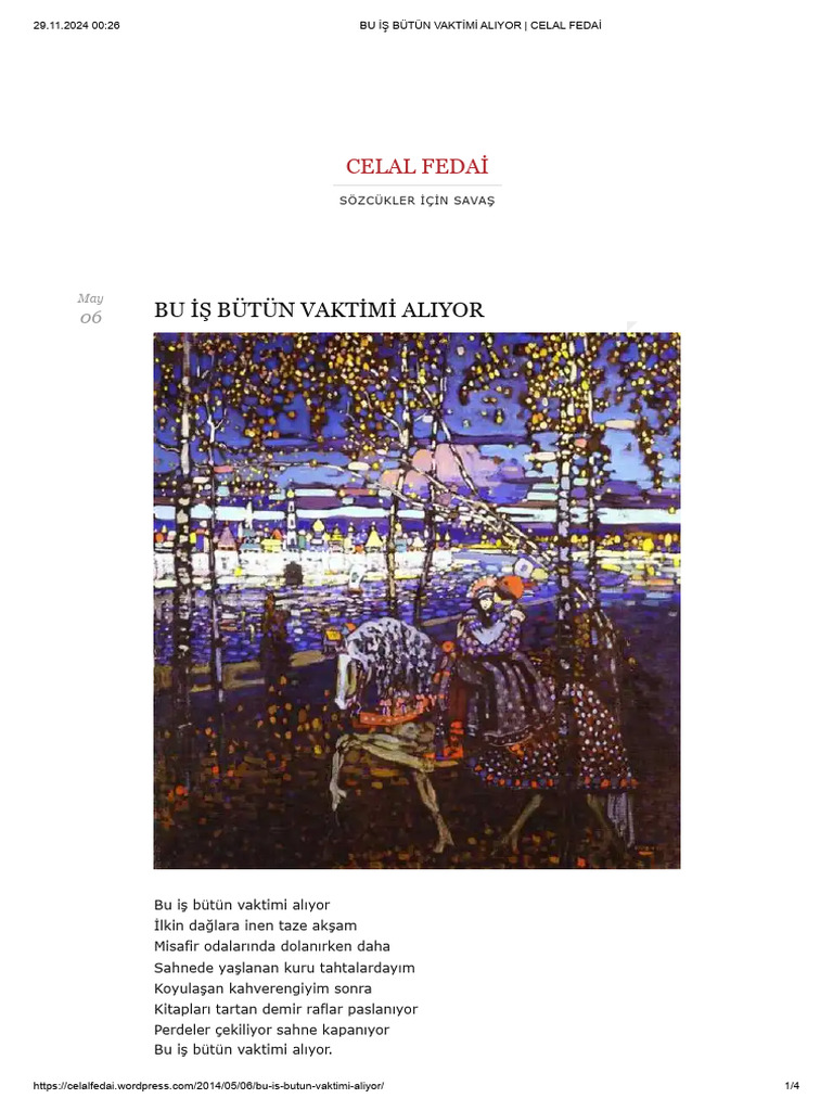 BU İŞ BÜTÜN VAKTİMİ ALIYOR - CELAL FEDAİ - 6may | PDF