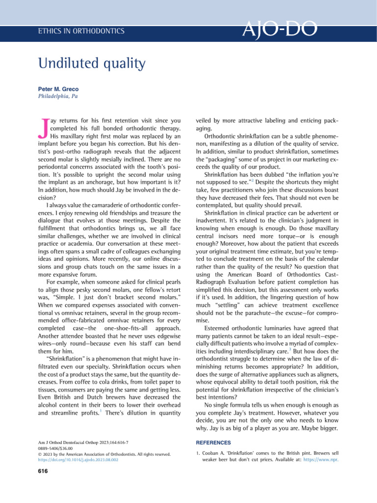 Undiluted Quality Ymod | PDF | Orthodontics | Dentistry Branches