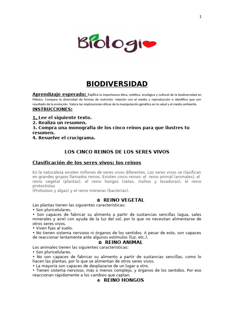 Act Bio Sep 2 | PDF | Plantas | Organismos
