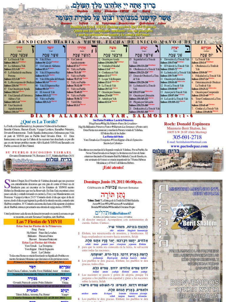 Conteo Del Omer Color | PDF | Tetragrammaton | Pascua