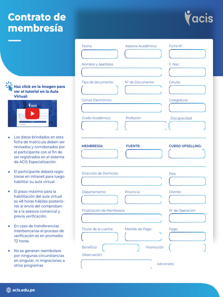Ficha Membresia | PDF