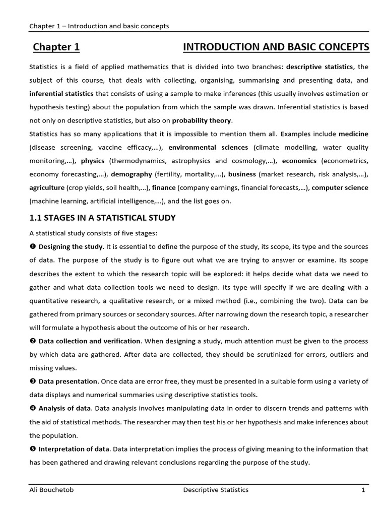 Chap 1 | PDF | Sampling (Statistics) | Statistics