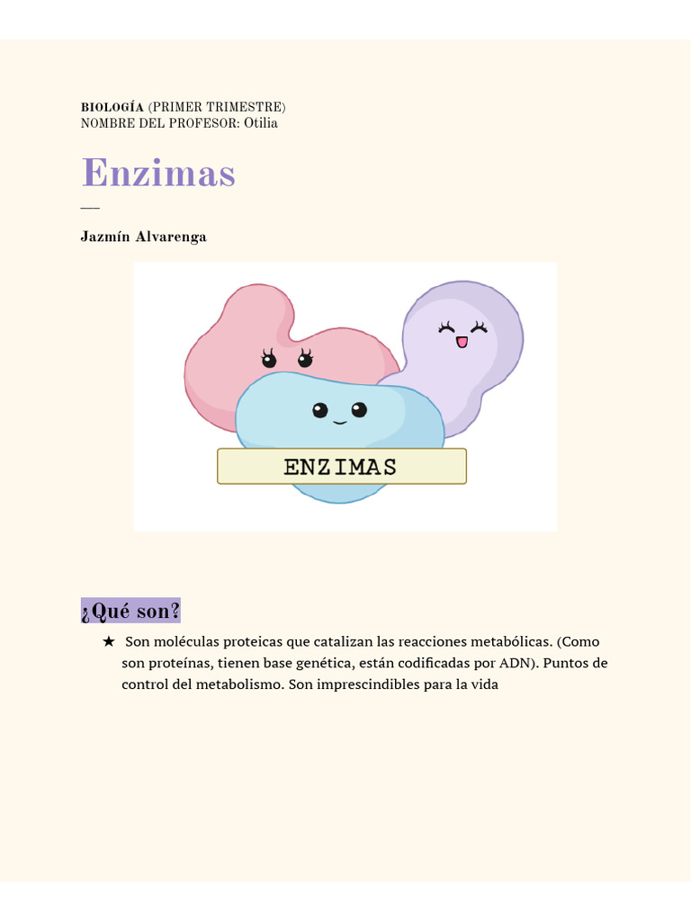 Enzimas PDF | PDF | Enzima | Sustrato (Química)