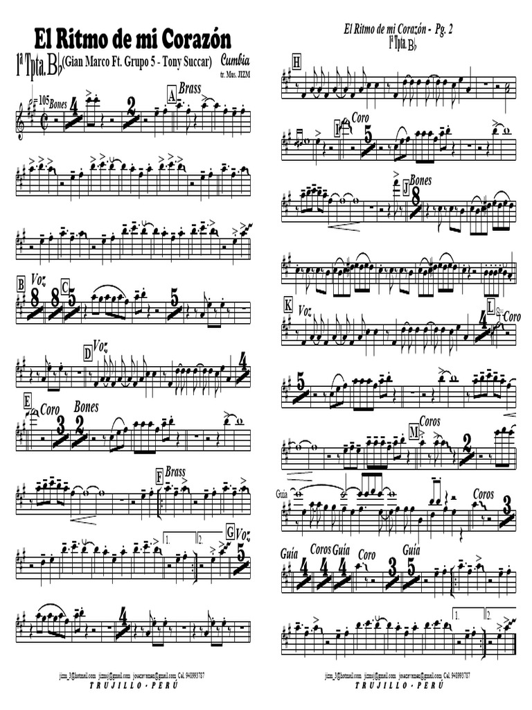 El Ritmo de mi coraz-n - Tpta. Bb 1- | PDF