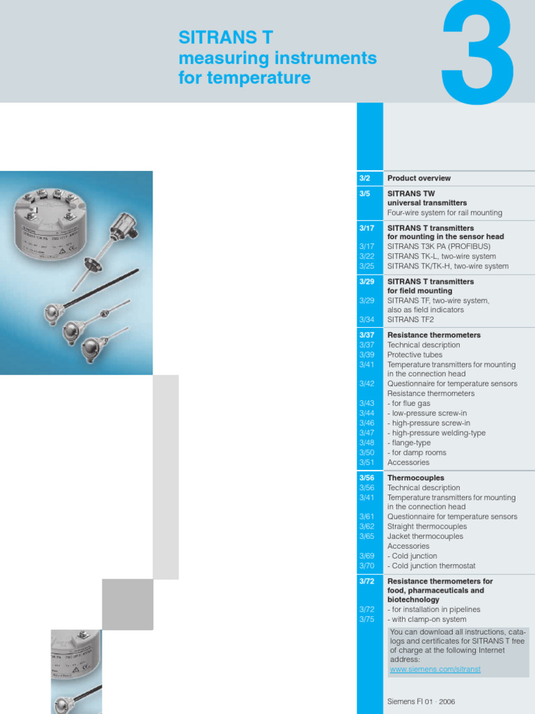Transmiteri Temperature Sitrans | PDF | Power Supply | Thermocouple