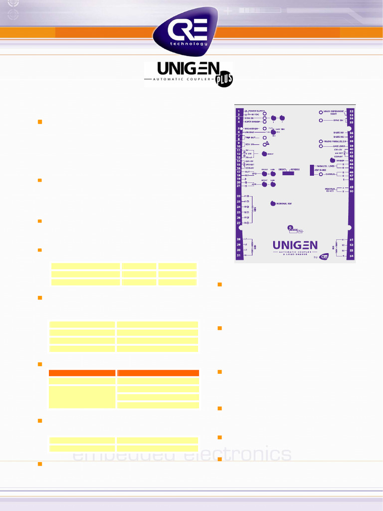 Unigen Plus Product Bulletin | PDF | Alternating Current | Mains Electricity