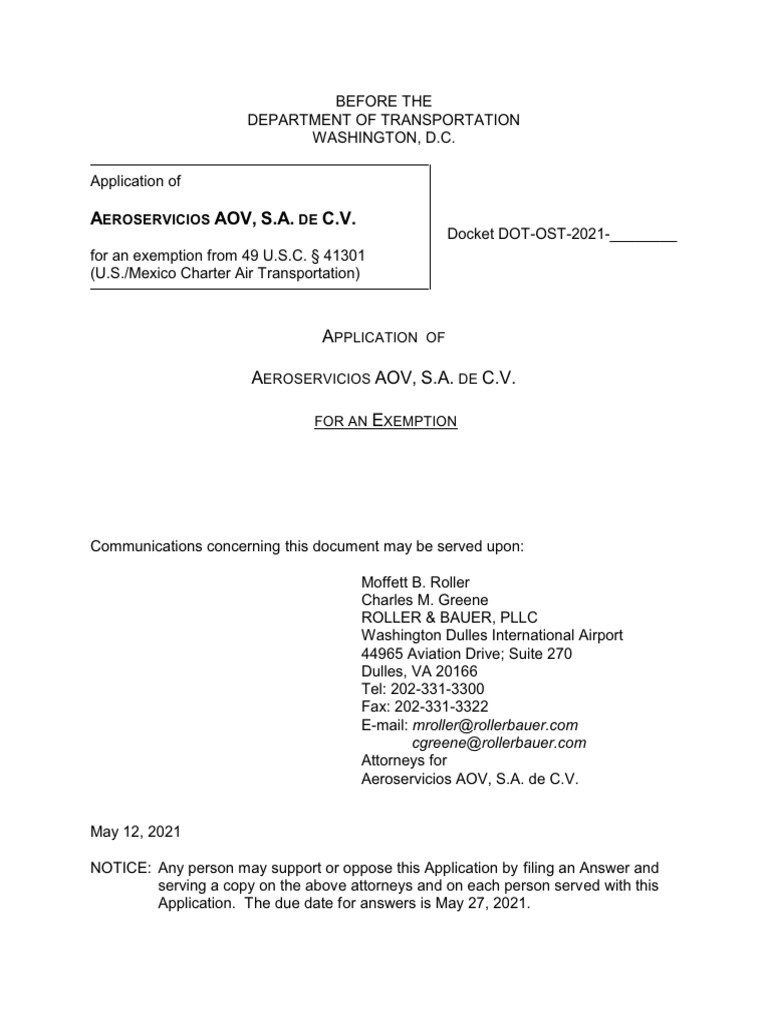 DOT OST 2021 0058 0001 - Attachment - 1 | PDF | Mexico | Civil Aviation