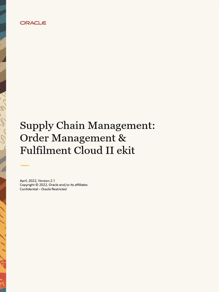 SCM - Order Management and Fulfilment II V2 1 | PDF | Supply Chain ...