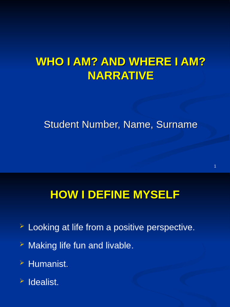 Who I Am Narrative | PDF | Psychological Concepts | Psychology