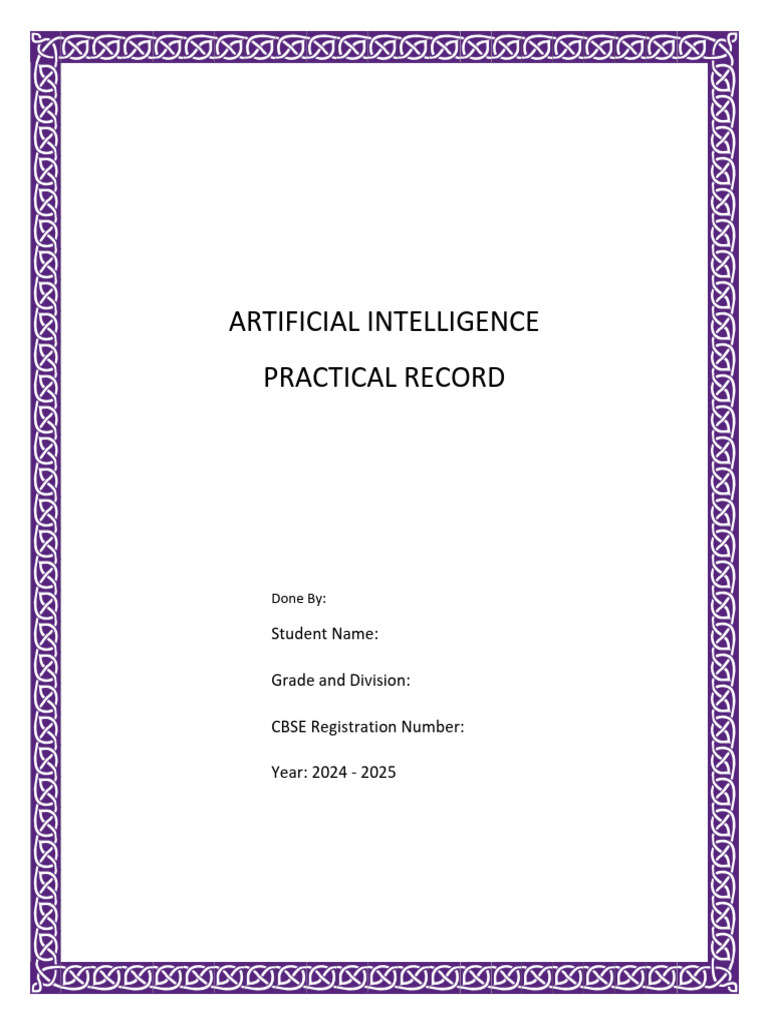 AI Practical Record 24-25 Wi | PDF | Applied Mathematics | Computer ...