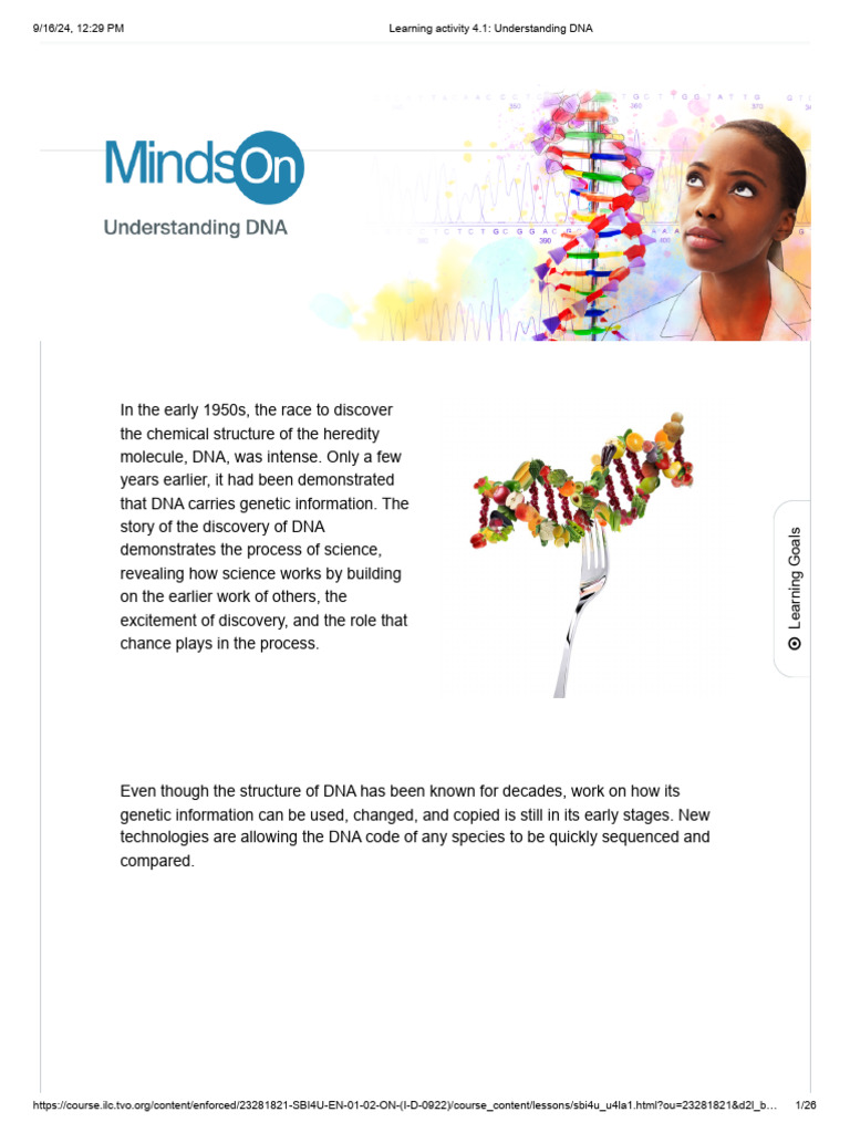 Learning Activity 4.1_ Understanding DNA | PDF | Dna | Base Pair