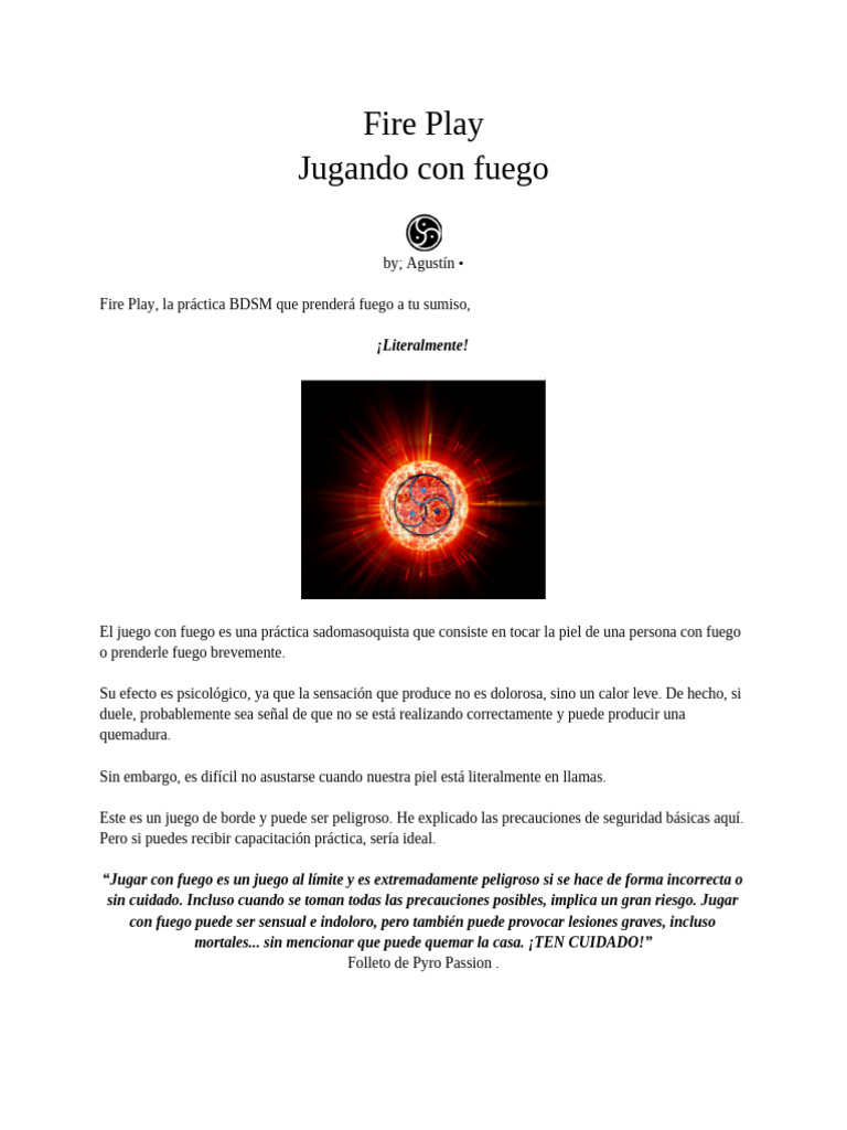 Introducción al Fire Play en BDSM | PDF | Etanol | Incendios