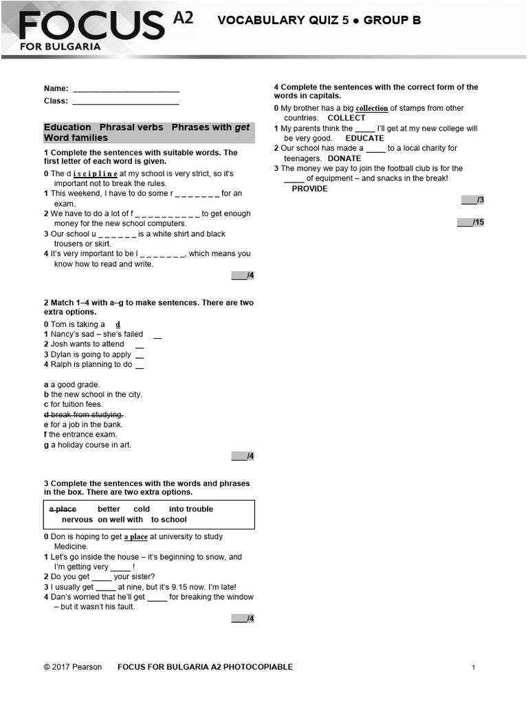 Vocabulary_Quiz_5B | PDF | Language Mechanics | Grammar