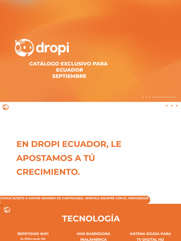 Catálogo Dropi Ecuador Mes de Septiembre | PDF