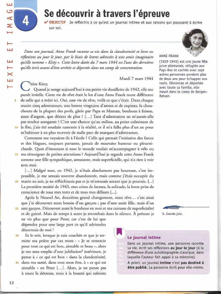 Extrait Journal D'anne Frank | PDF