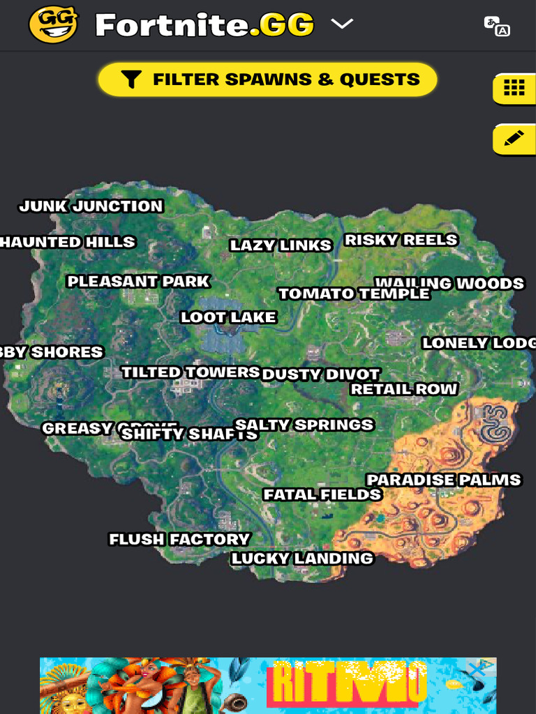 Fortnite Interactive Map - Fortnite - GG | PDF