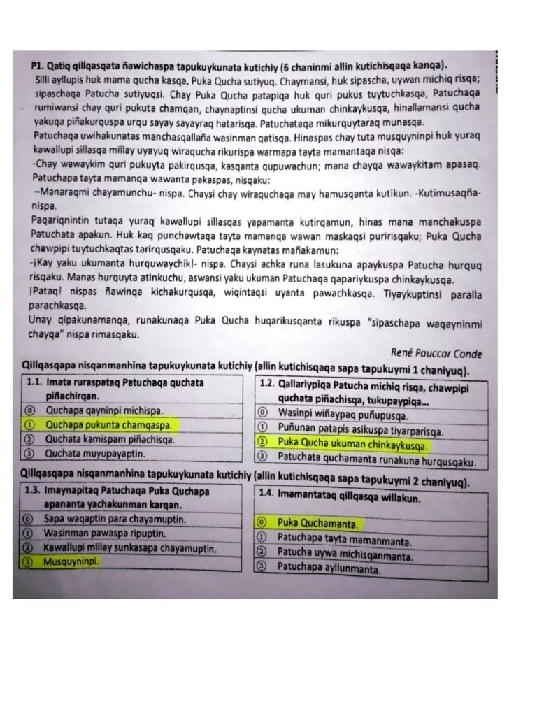 Quechua 1 | PDF