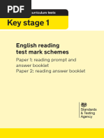 2019 Key Stage 1 English Reading Mark Schemes | PDF
