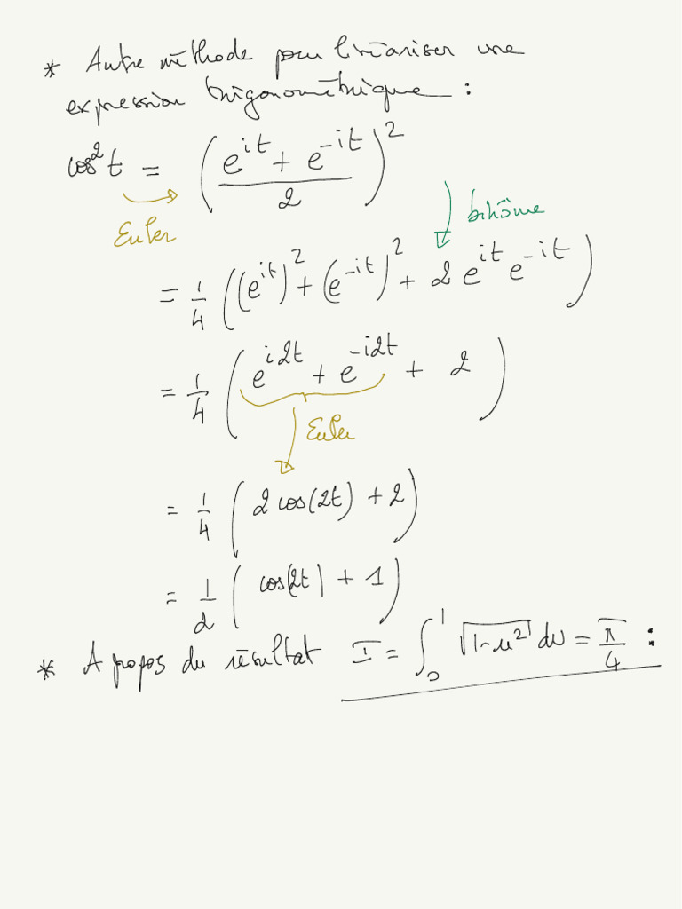 Méthodes de linéarisation trigonométrique | PDF
