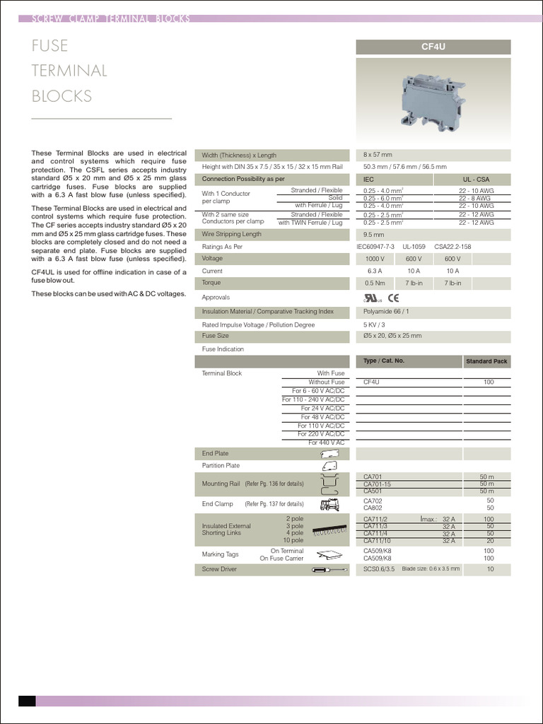 Portafusible Seccionable Cf4u Connectwell | PDF | Fuse (Electrical ...