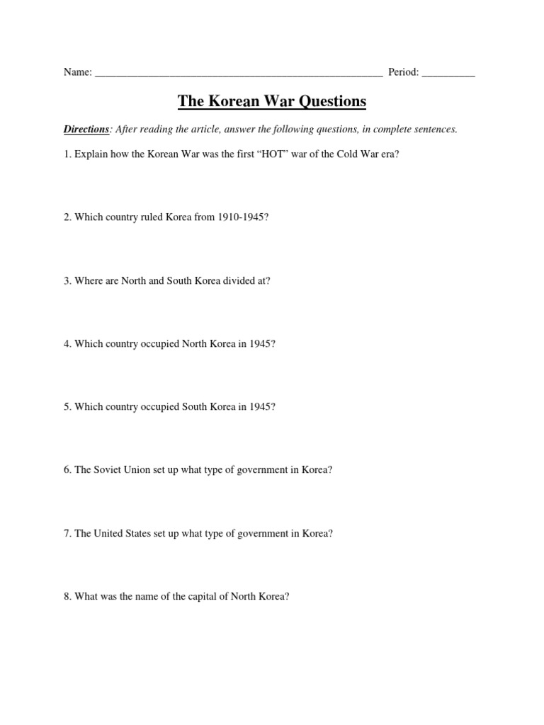 The Korean War Questions | PDF