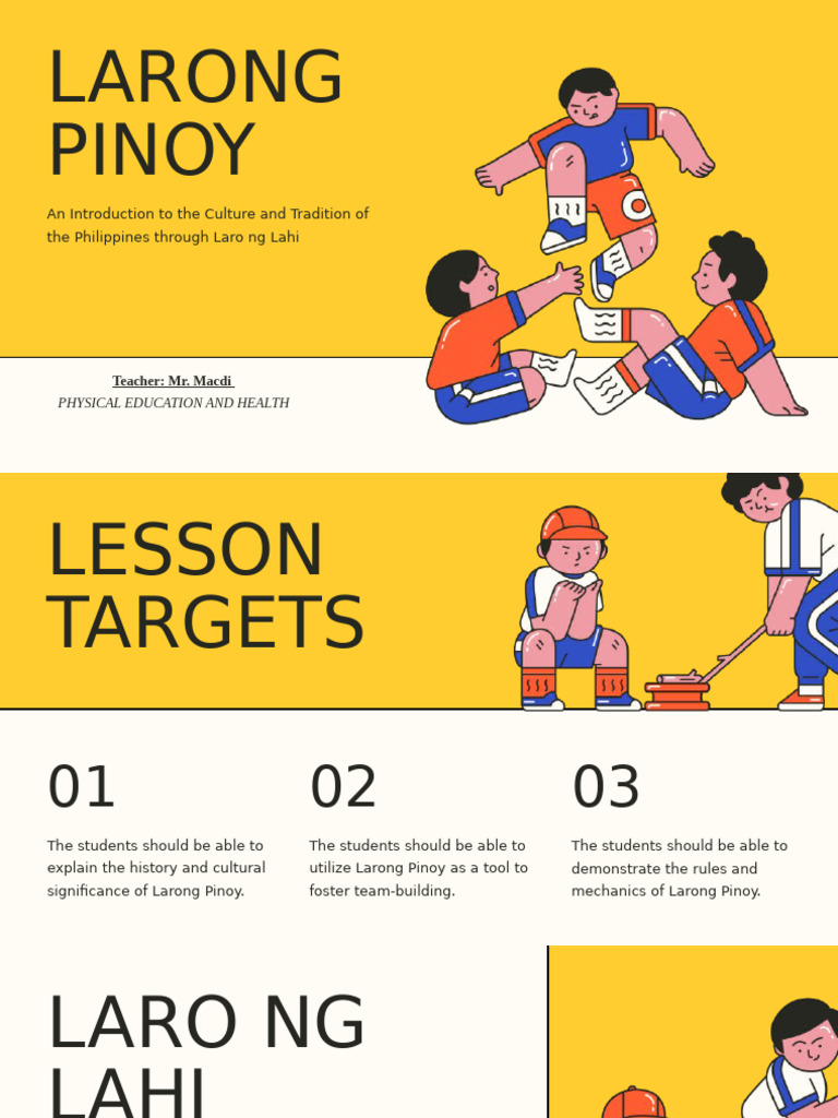PE Filipino Traditional Games Presentation | PDF | Sports | Play (Activity)