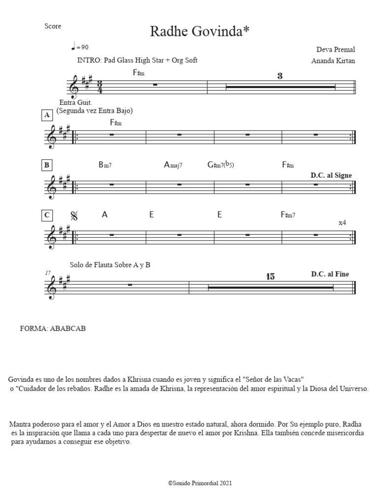 Radhe Govinda - Score | PDF