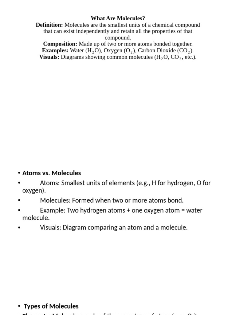 Understanding Molecules: Definition & Types | PDF