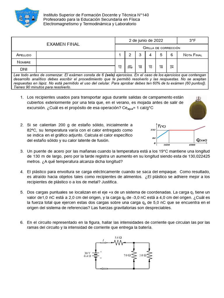 ELECTROMAG TERMO Y LAB Final 1 | PDF | Calor | Cantidades fisicas