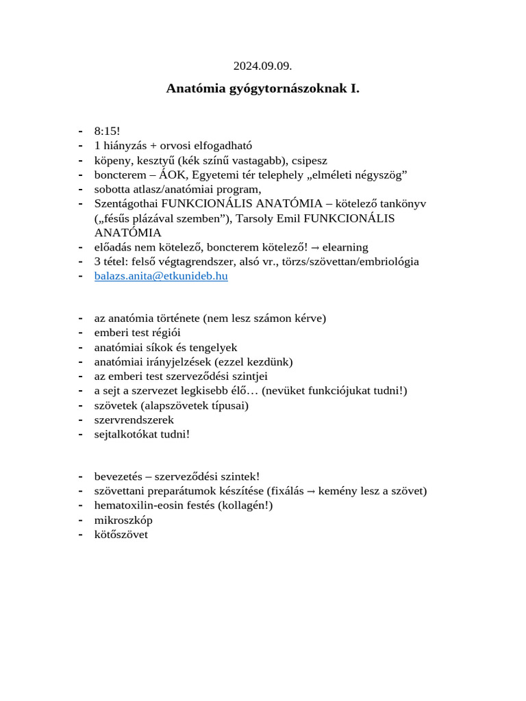 Anat Első Óra | PDF