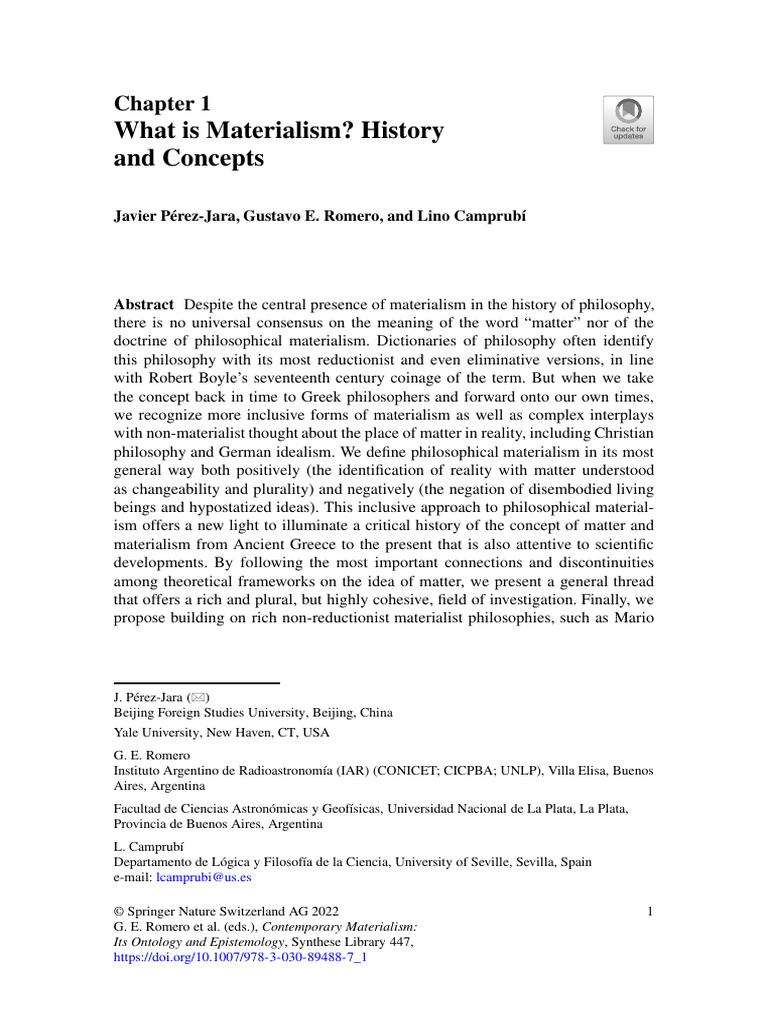 What Is Materialism History and Concepts | PDF | Materialism ...