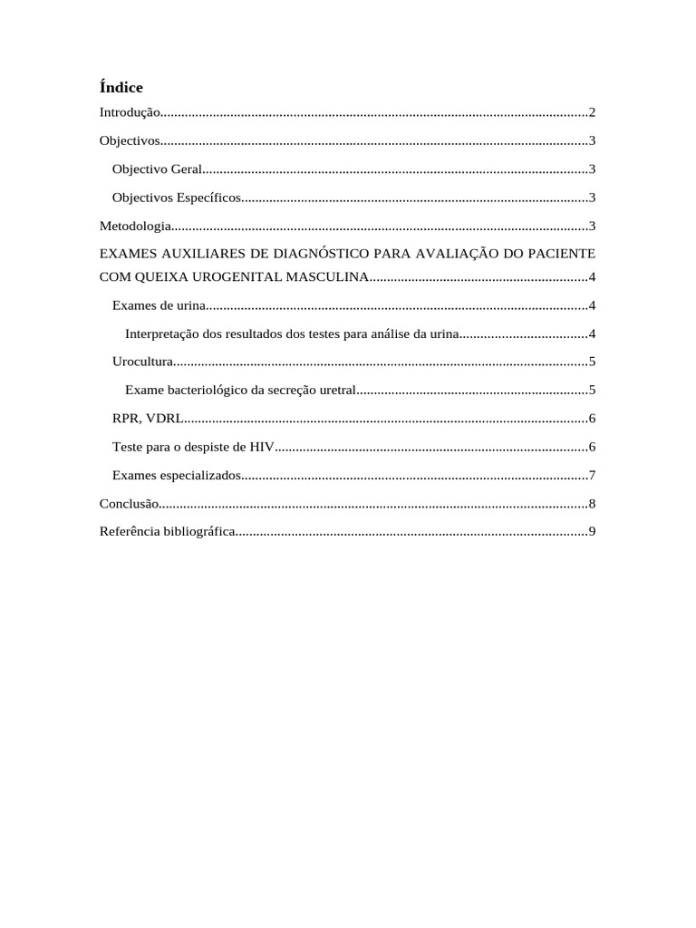 Exames Urogenitais Masculinos: Diagnóstico e Interpretação | PDF ...