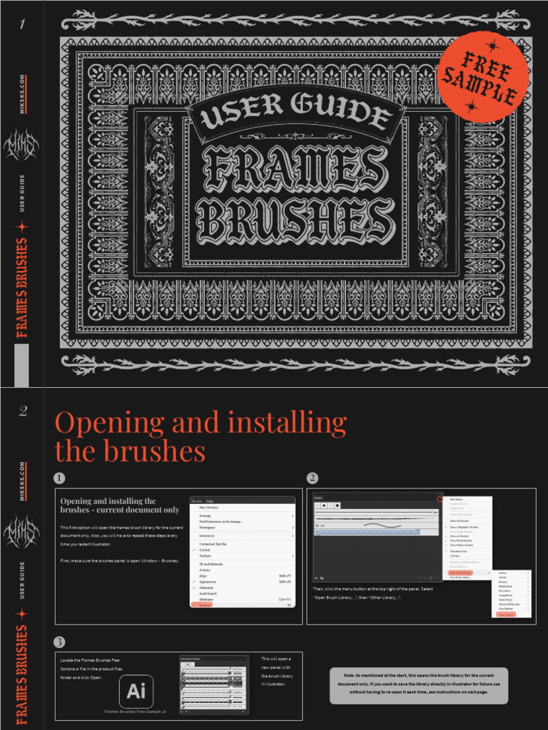 Frames Brushes User Guide | PDF | Length | System Software