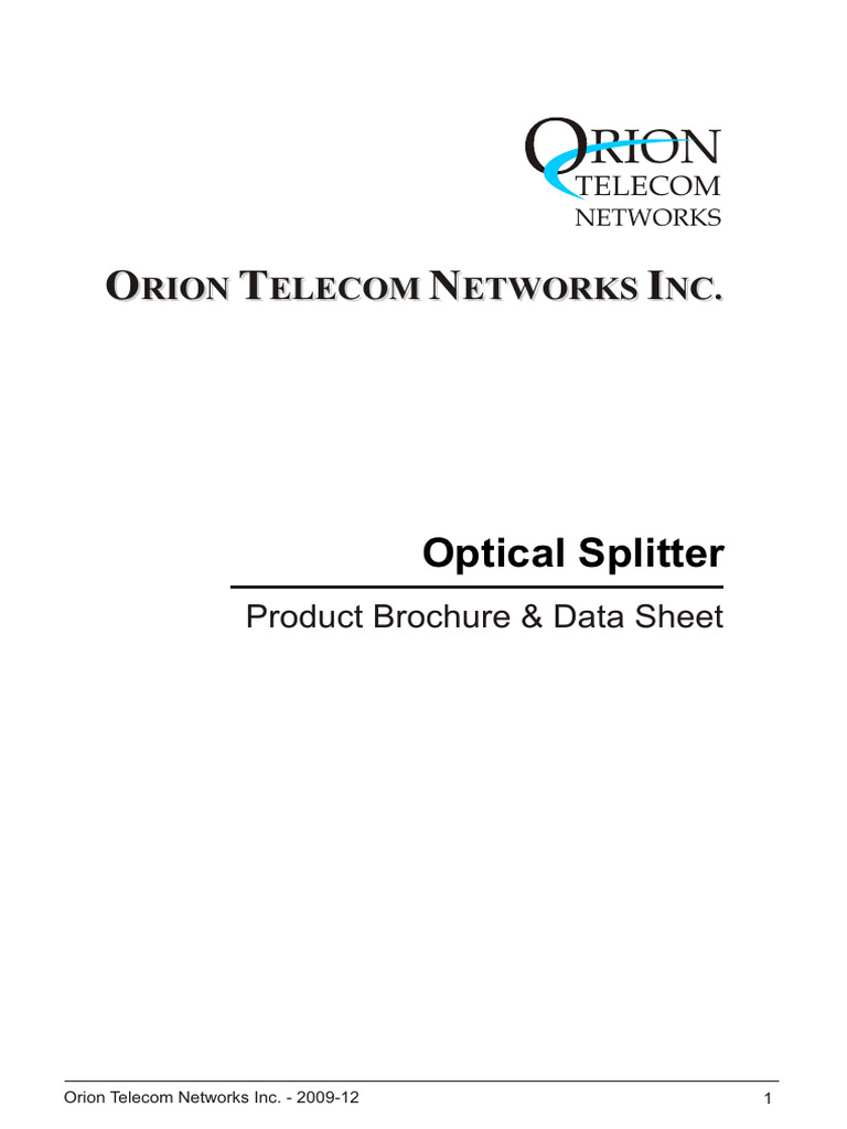 optical_splitter | PDF | Optical Fiber | Decibel