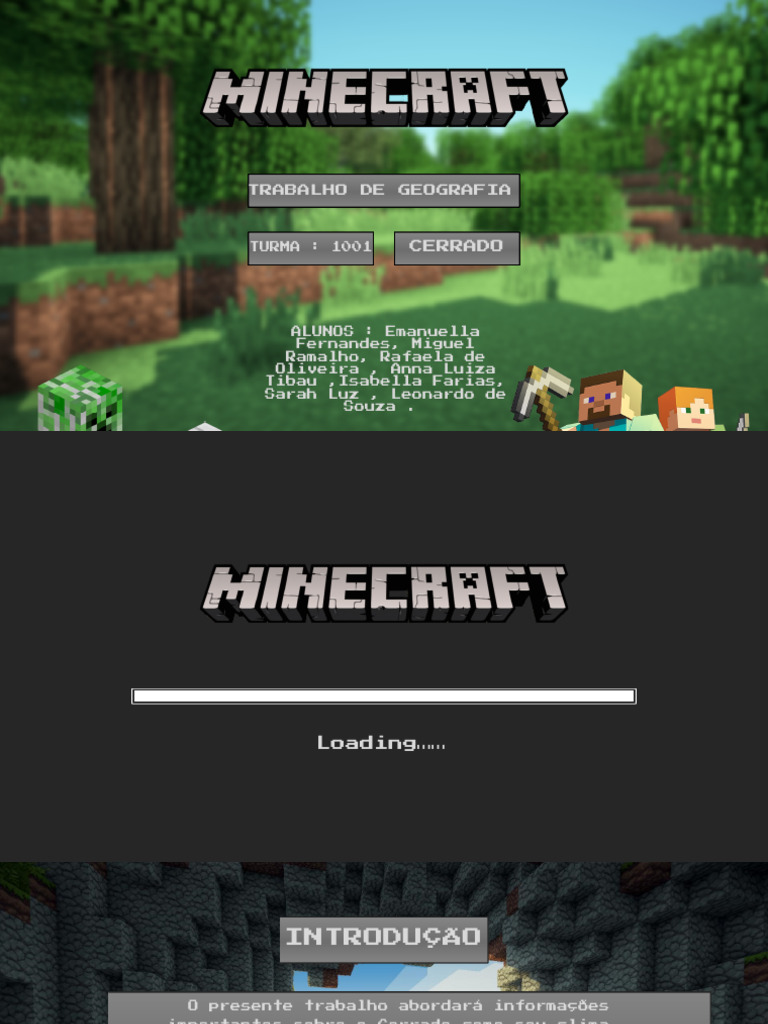 Interactive Minecraft Game Template - 16x9 PDF | PDF | Solo | Água