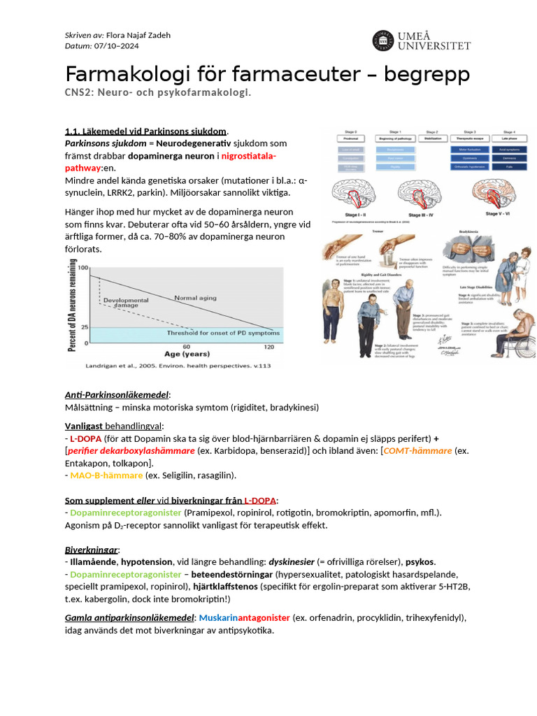 6.CNS2 - Neuro - Och Psykofarmakologi | PDF