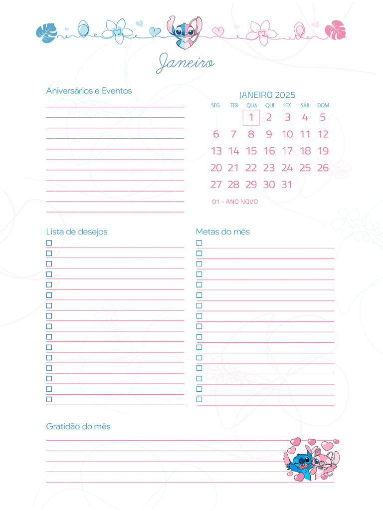 10 - Calendário Janeiro | PDF