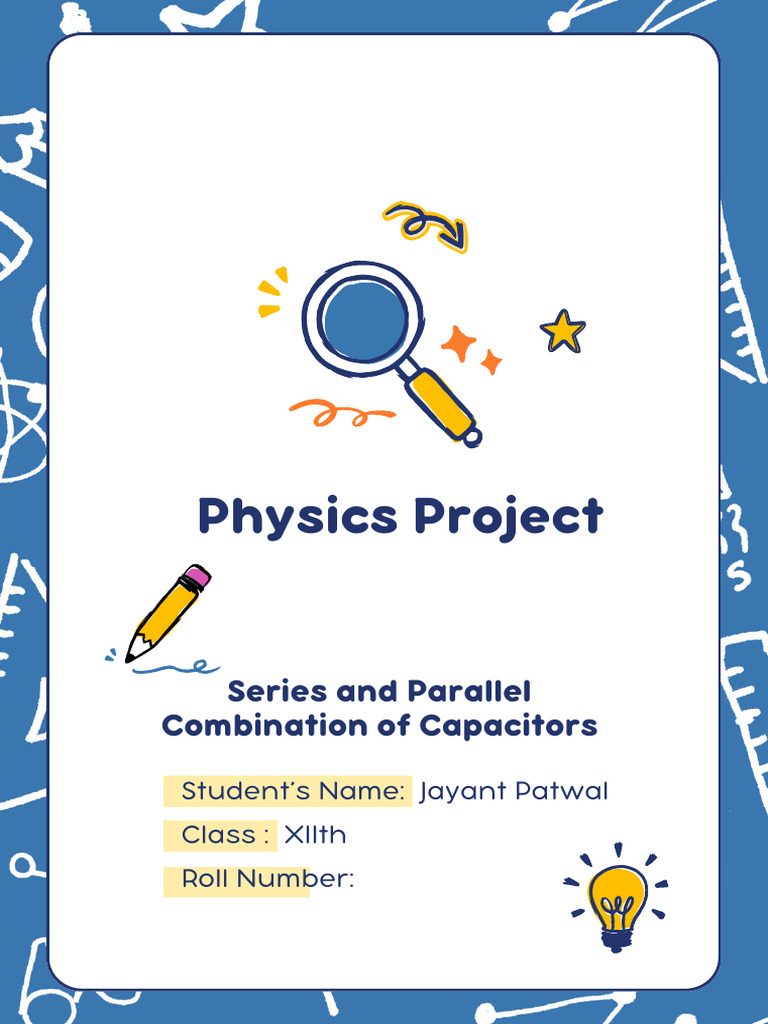 Science Project Assessment Cover Page in Blue Yellow Cute Fun Style | PDF
