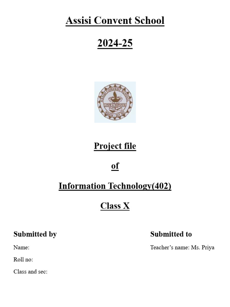 Class 10 Project File IT 2024-25 | PDF | Data Type | Databases