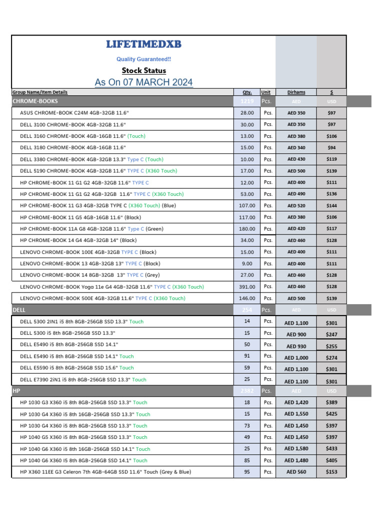 Laptops Price List 7 Mar 2024 | PDF | Apple Inc. | Computer Hardware