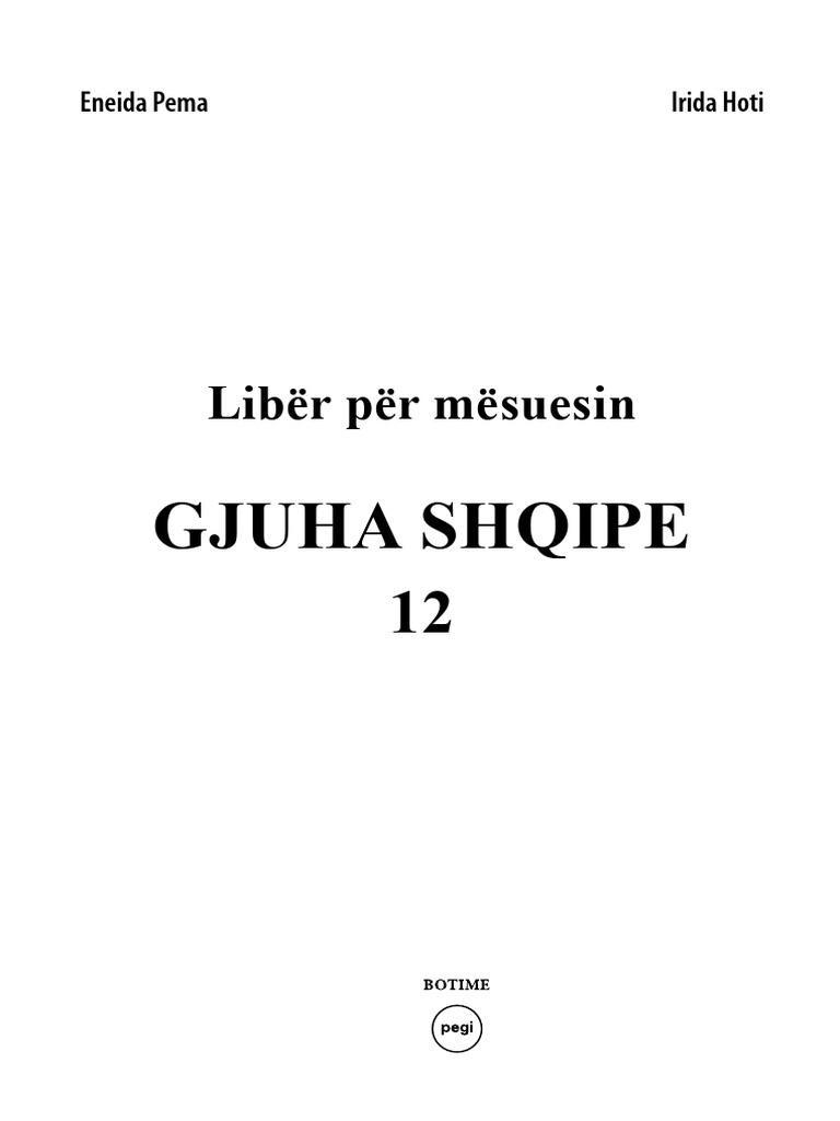 Gjuha Shqipe 12 - Liber Per Mesuesin | PDF