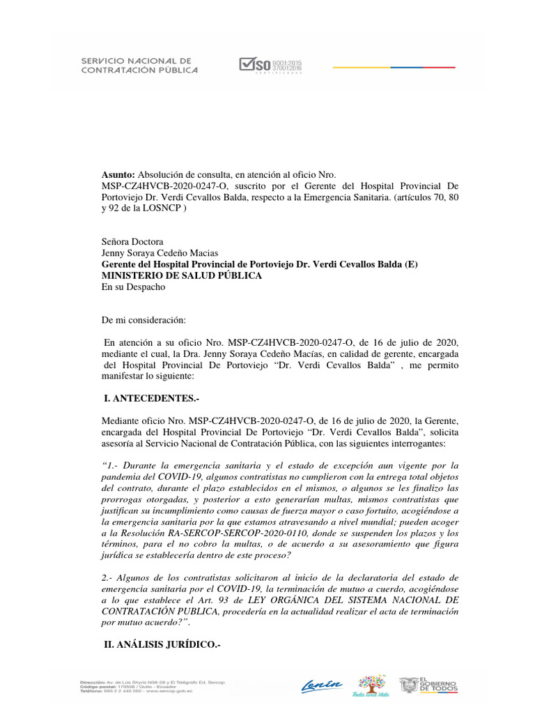 SERCOP-CGAJ-2020-0374-OF | PDF | Multa (pena) | Regulación