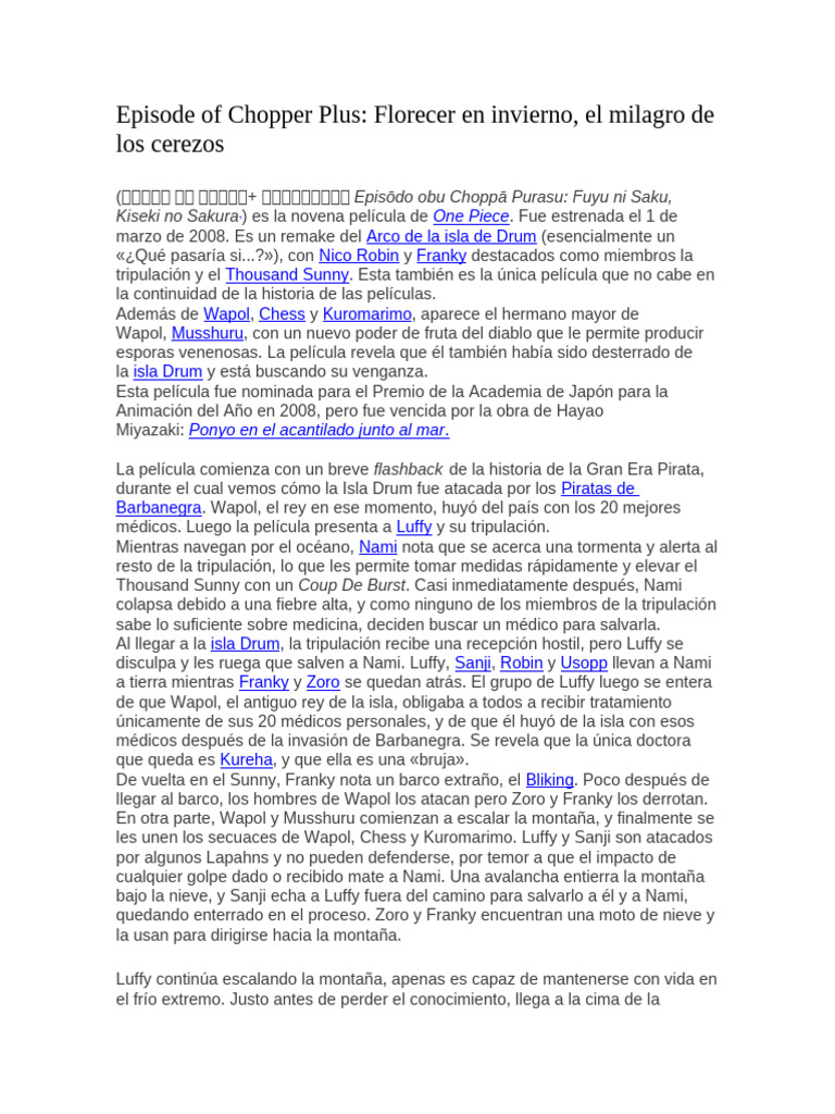 Episode of Chopper Plus | PDF