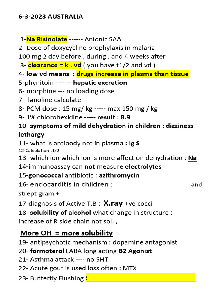Kaps 6-3-2023 Australia | PDF | Pharmacology | Diseases And Disorders