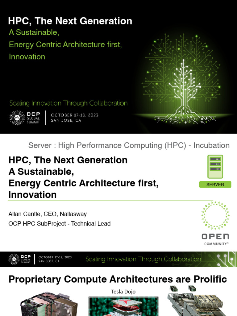 HPC- The Next Generation - A Sustainable - Energy Centric Architecture ...