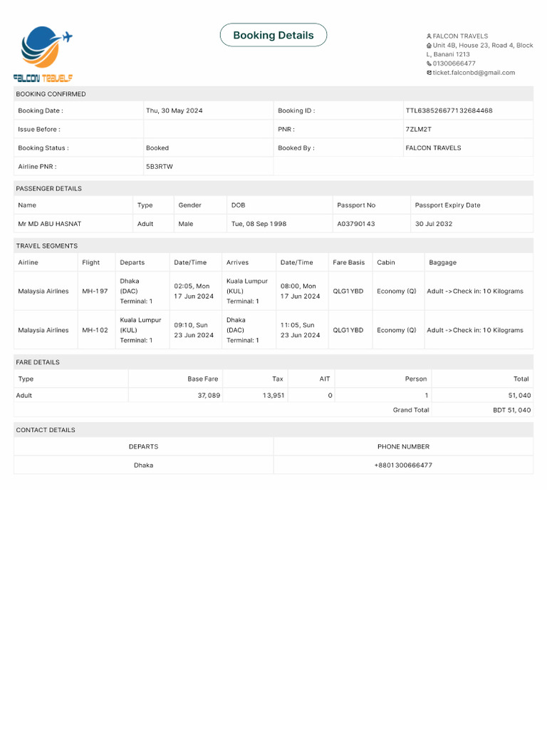 Flight Confirmation | PDF